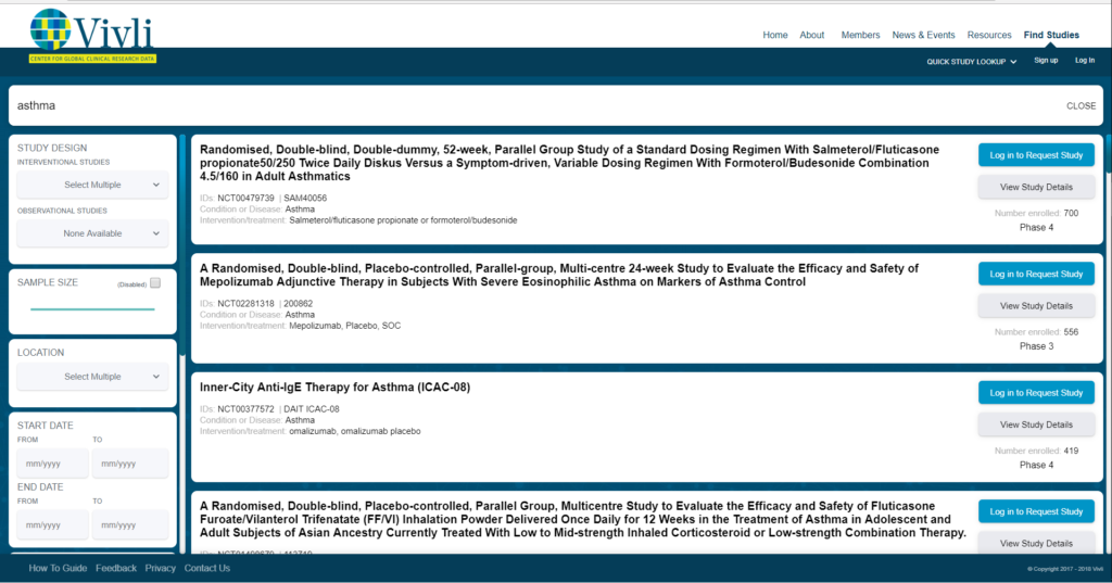 How to search for studies - Vivli